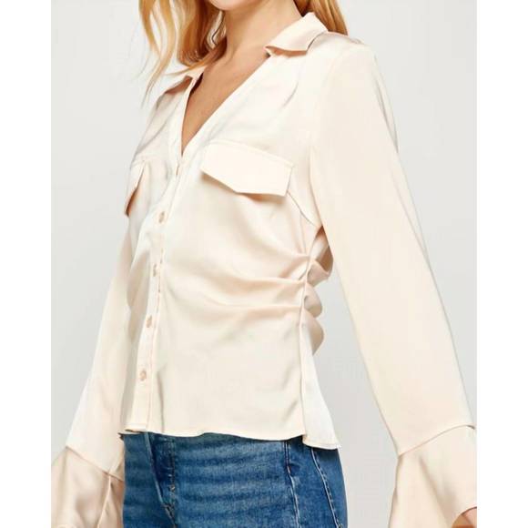 Strut & Bolt | Tops | New Strut Bolt Slip Satin Pleated Shirt In ...